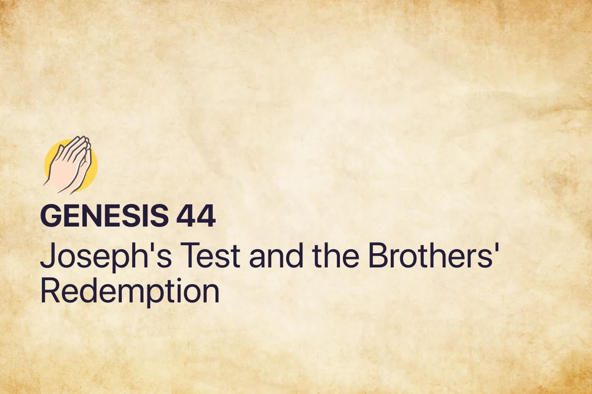 Genesis 44: Joseph's Test and the Brothers' Redemption
